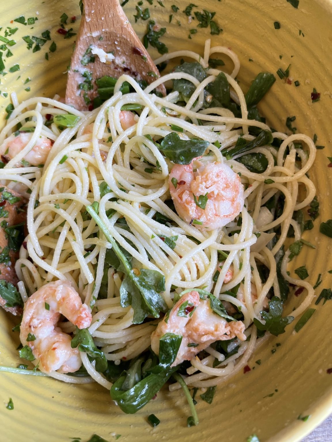 Summer Grilled Shrimp Pasta - nocrumbsleft