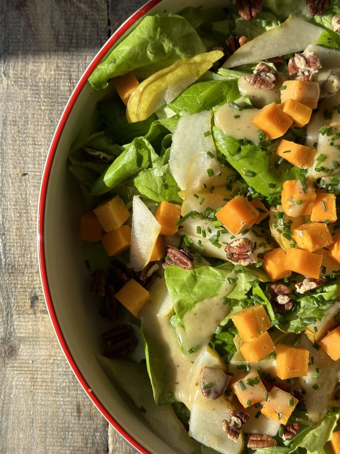 A Sensational Holiday Recipe: Red Rock Salad with Pears - nocrumbsleft