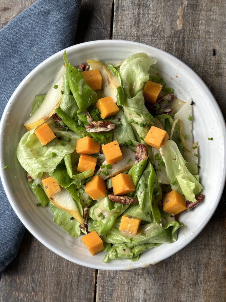A Sensational Holiday Recipe: Red Rock Salad with Pears - nocrumbsleft